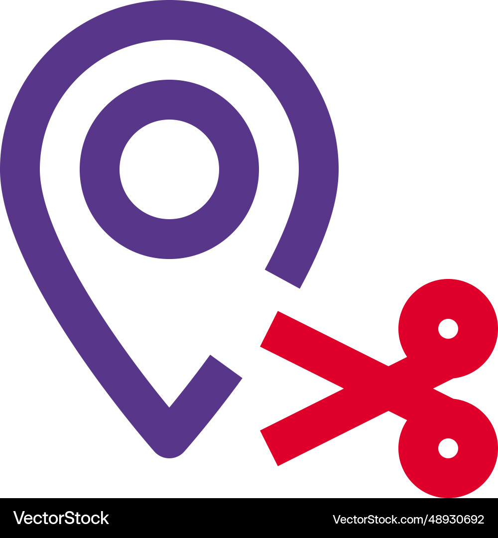 Barber shop location on a map isolated on a white Vector Image