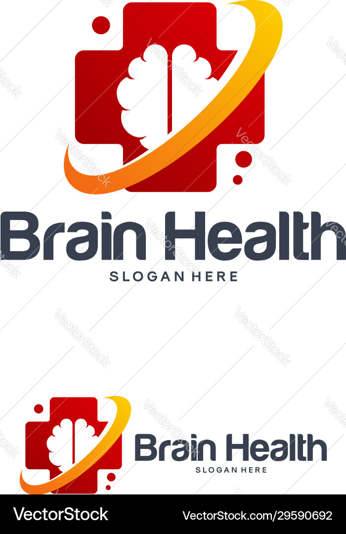 Brain health logo designs concept logo Royalty Free Vector