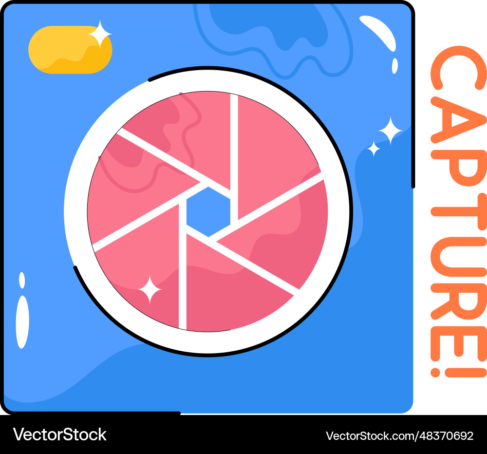Capture doodle colorful sticker eps 10 fi Vector Image