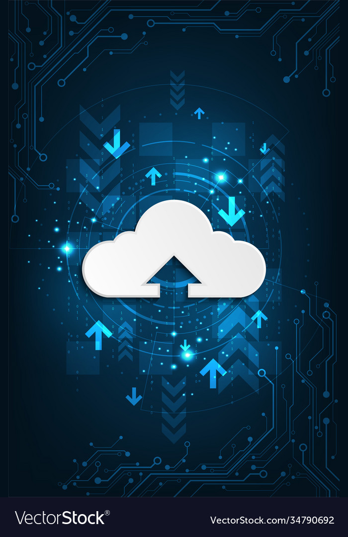 Cloud for uploading data Royalty Free Vector Image