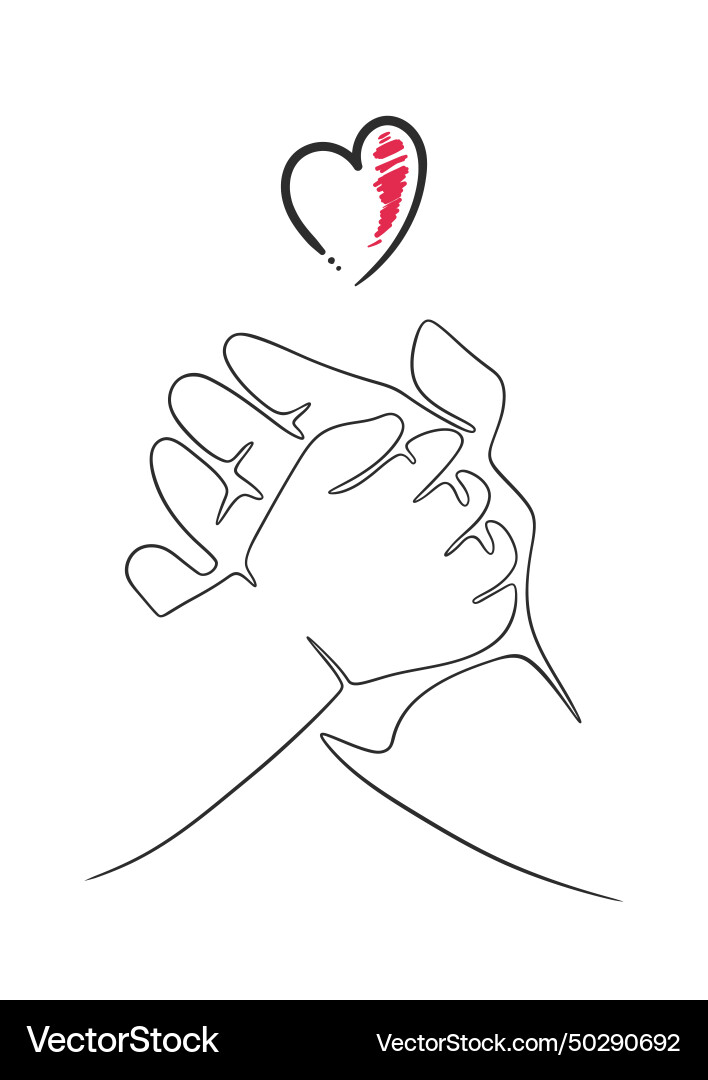 Continuous single line drawing of mother Vector Image