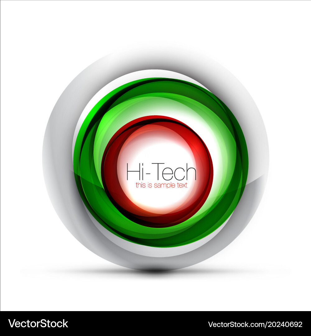 Digital techno sphere web banner button or icon Vector Image