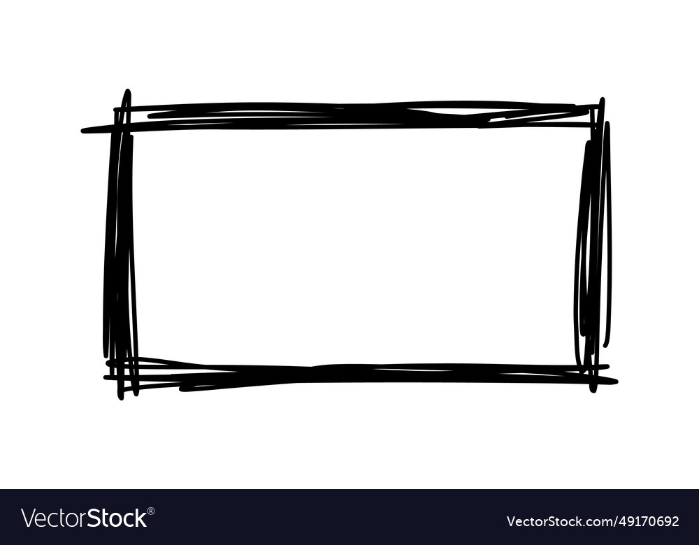 Doodle frames rectangle hand drawn borders Vector Image