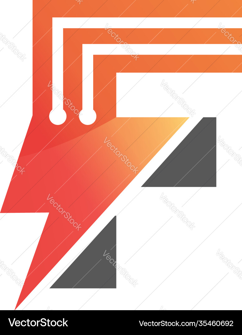 F electric power alphabet logo design concept Vector Image