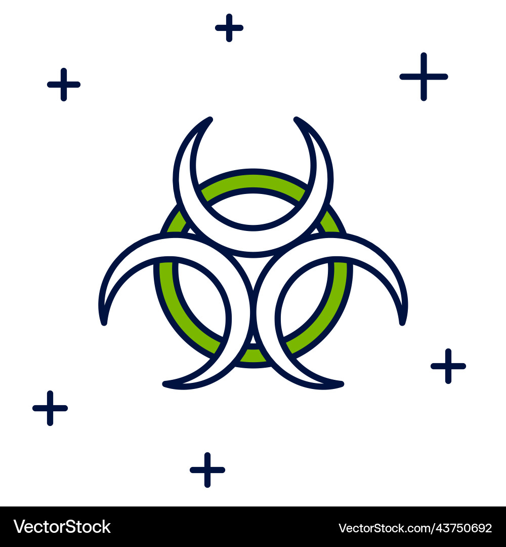 Filled outline biohazard symbol icon isolated Vector Image