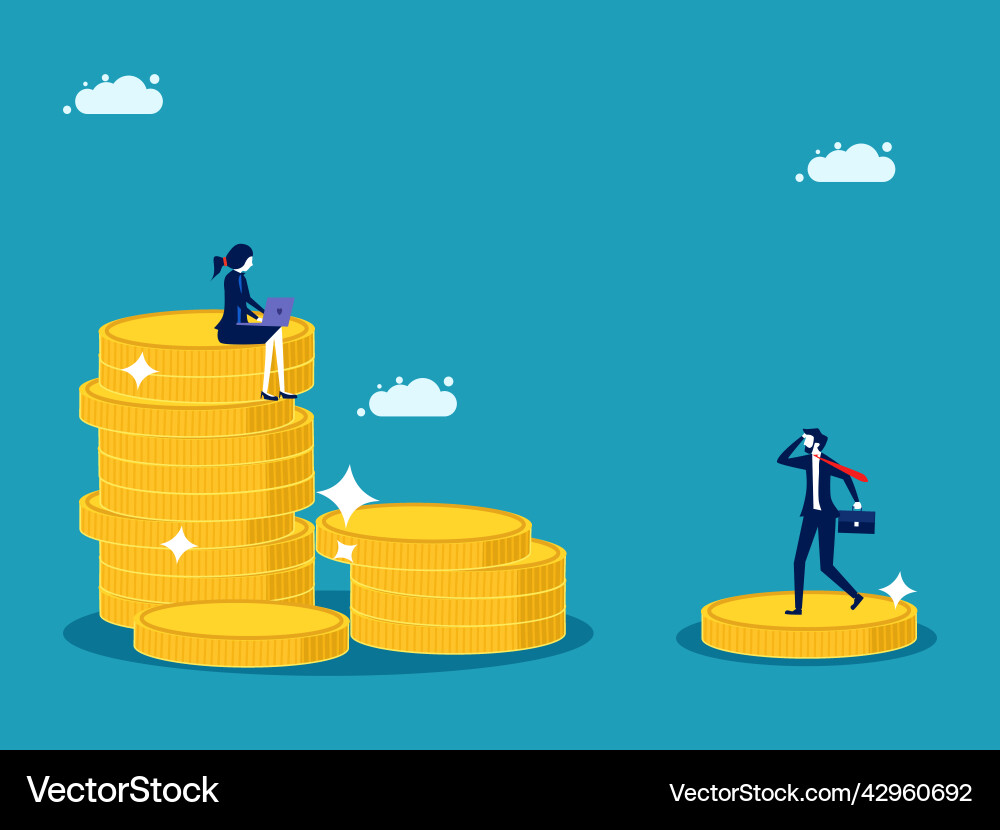 Financial inequality rich and poor with different Vector Image
