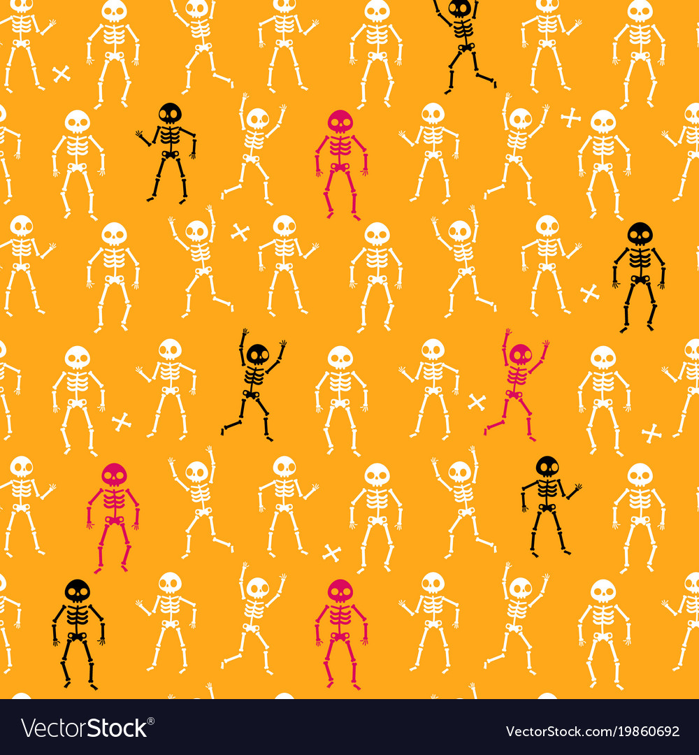 Funny skeletons pattern Royalty Free Vector Image