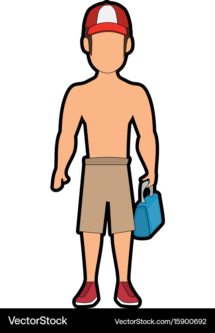 Isolated standing man cartoon Royalty Free Vector Image