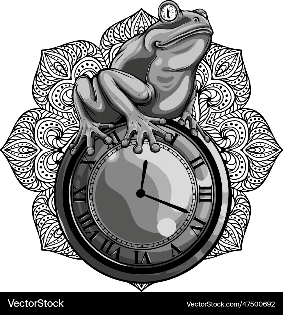 Monochromatic of frog sitting Royalty Free Vector Image