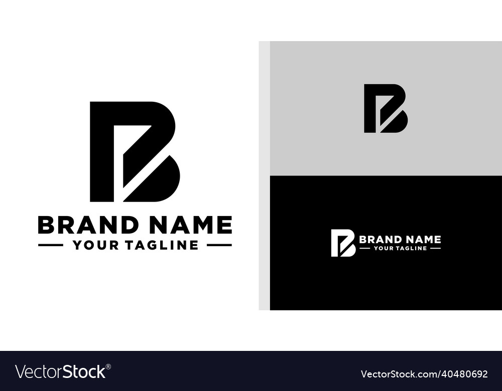Pb logo monogram bold simple editable Royalty Free Vector