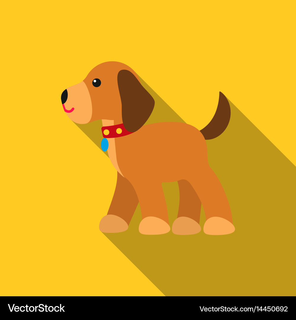 Walking the dog icon in flat style for web Vector Image