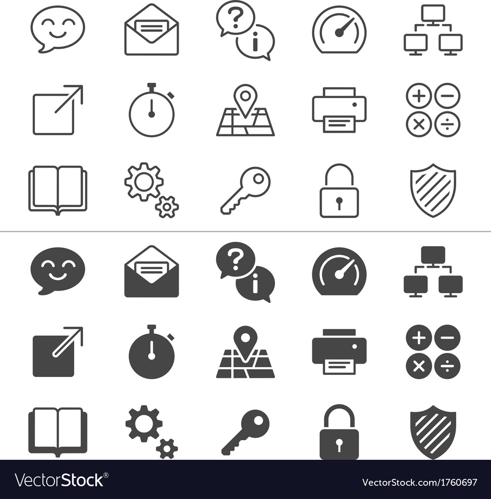 Application icons thin Royalty Free Vector Image