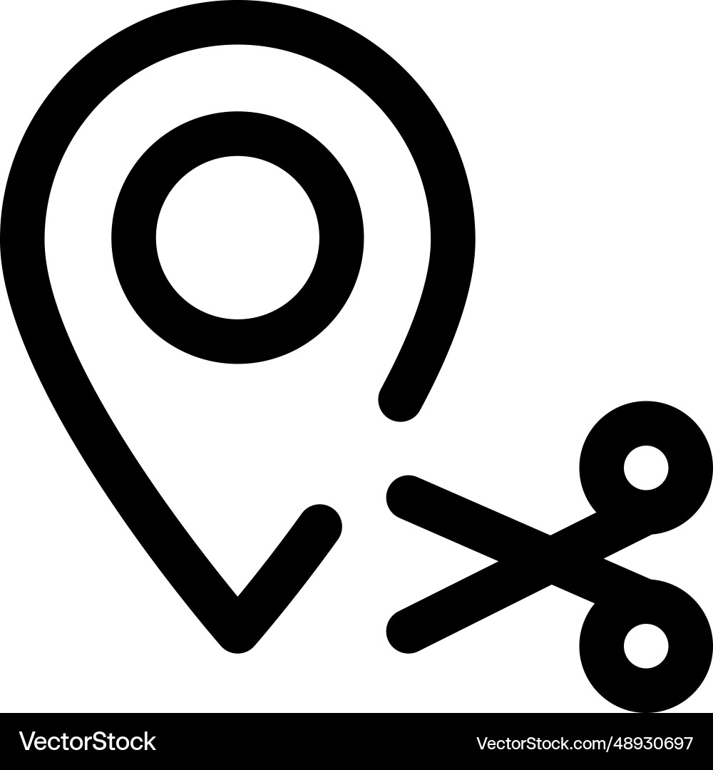 Barber shop location on a map isolated white Vector Image