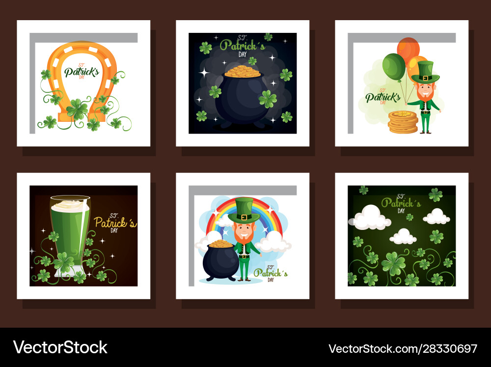 Bundle st patricks day with icons Royalty Free Vector Image