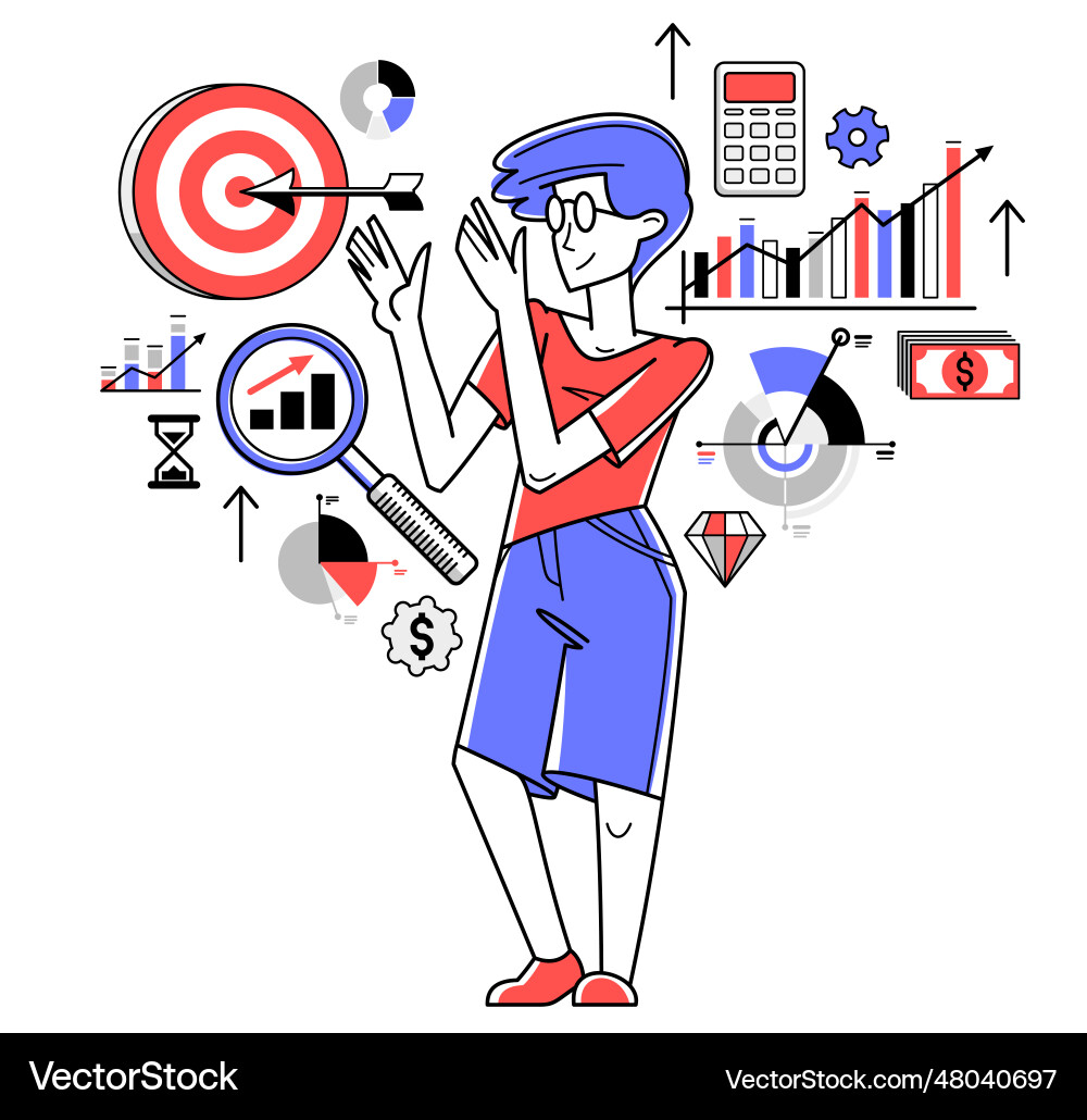 Business goal outline strategy Royalty Free Vector Image
