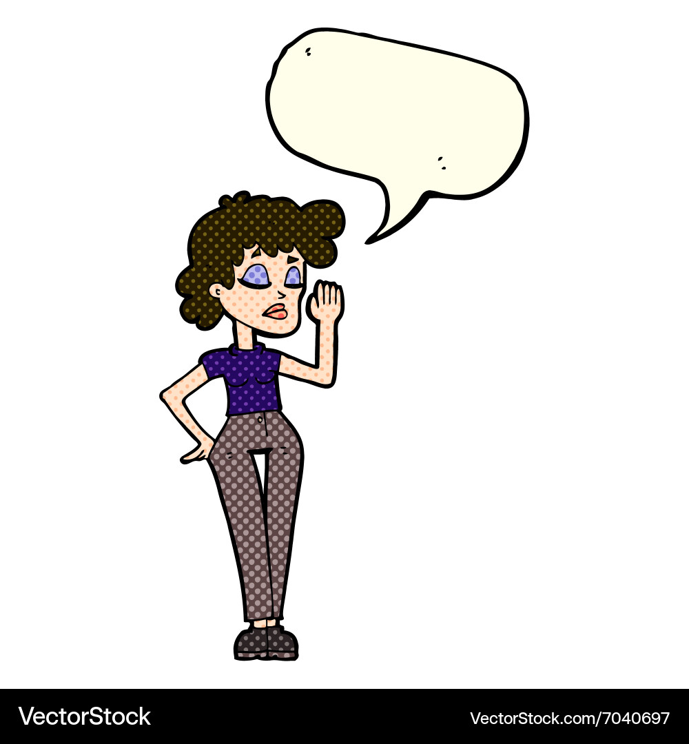 Cartoon woman ignoring with speech bubble Vector Image