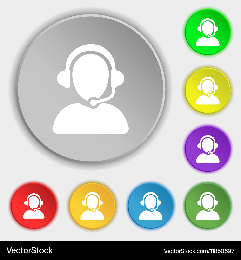 Customer support icon sign symbol on eight flat Vector Image
