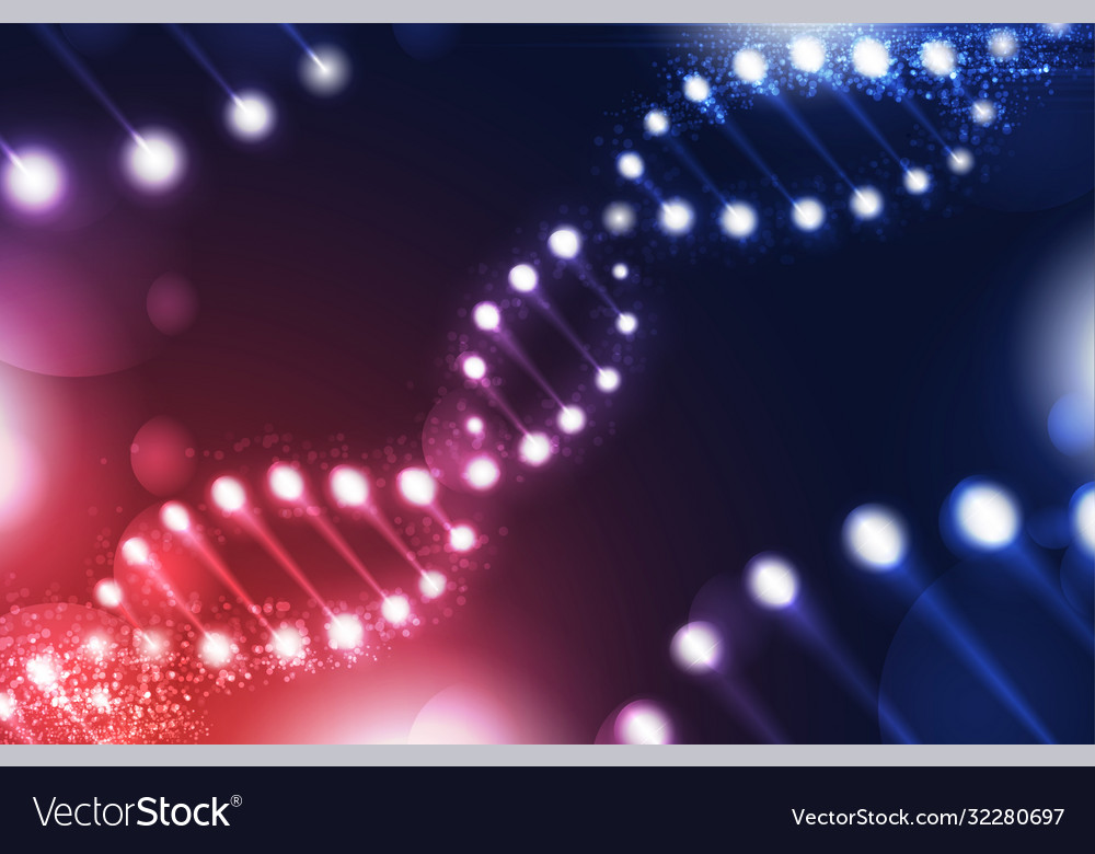 Dna Digital Sequence Code Structure With Glow Vector Image