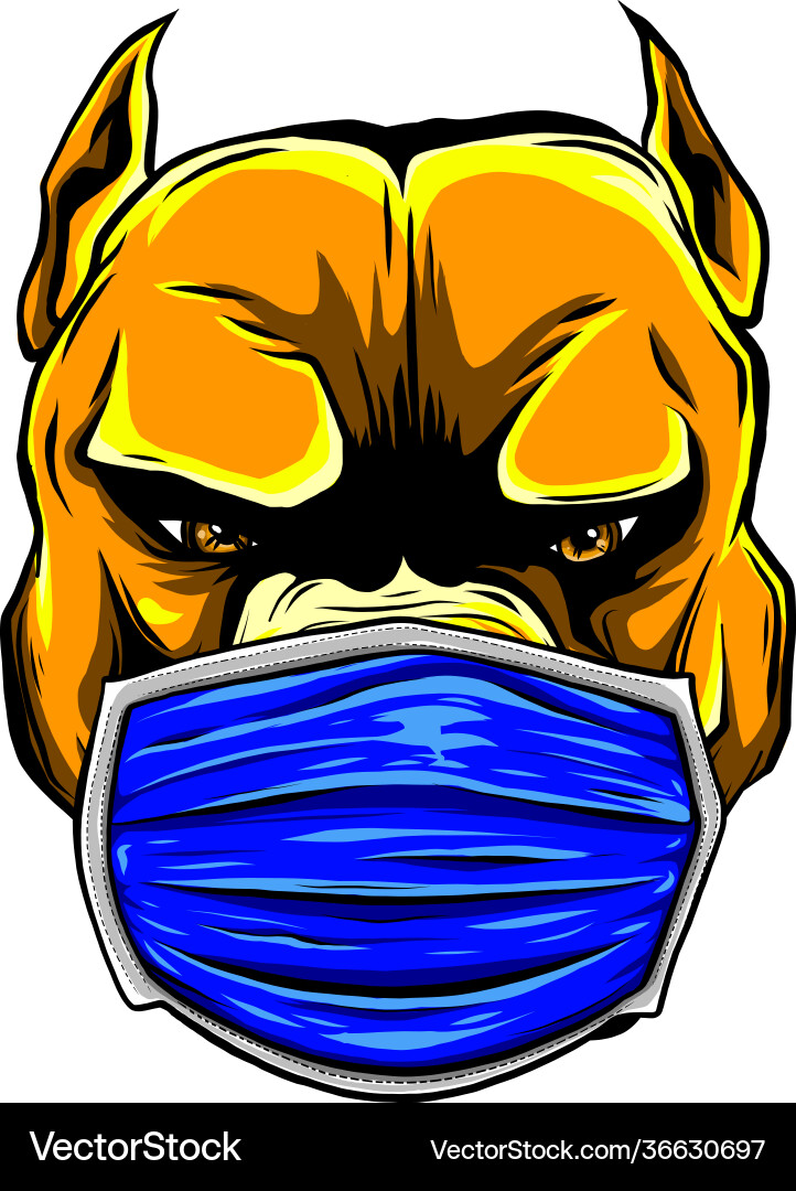 Dog with a protective mask on his face Royalty Free Vector