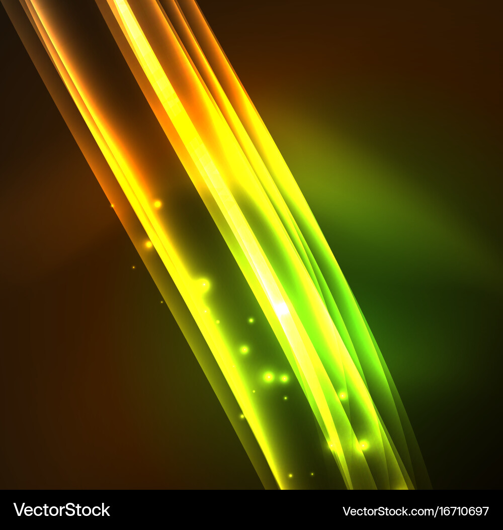 Energy lines glowing waves in dark Royalty Free Vector Image