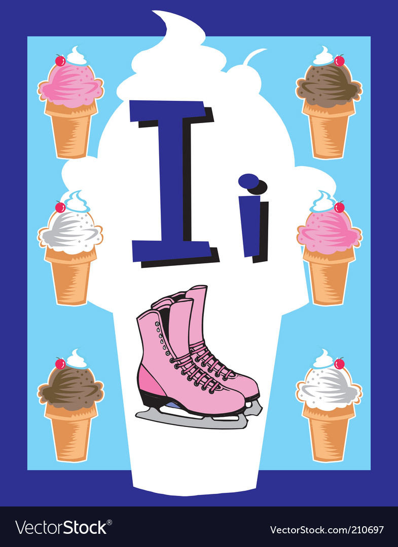 Flash card i Royalty Free Vector Image - VectorStock