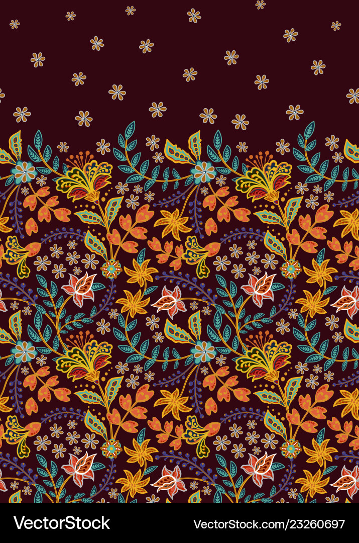 Floral vintage seamless pattern retro plants Vector Image