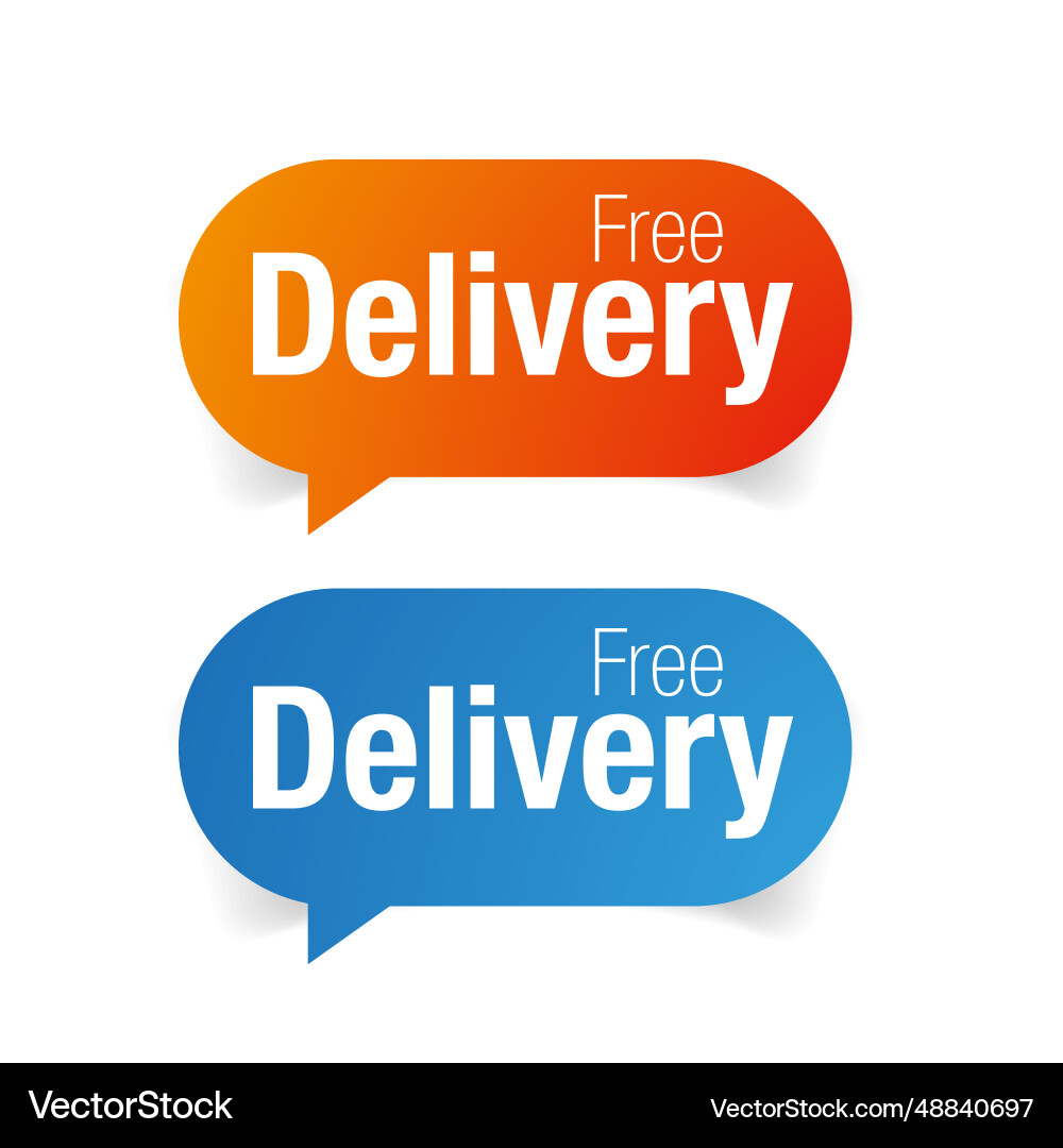 Free delivery sign label tag Royalty Free Vector Image