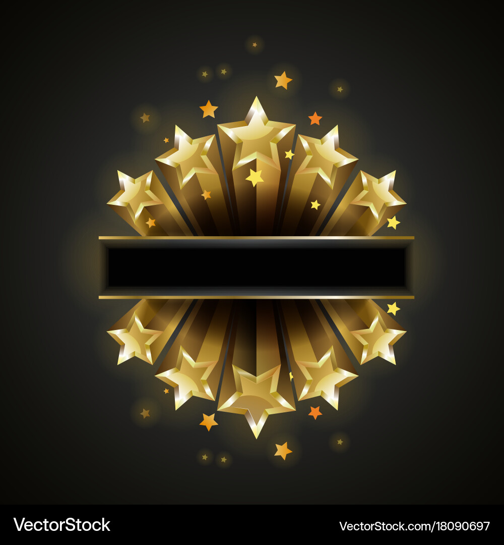 Golden bright shiny stars Royalty Free Vector Image
