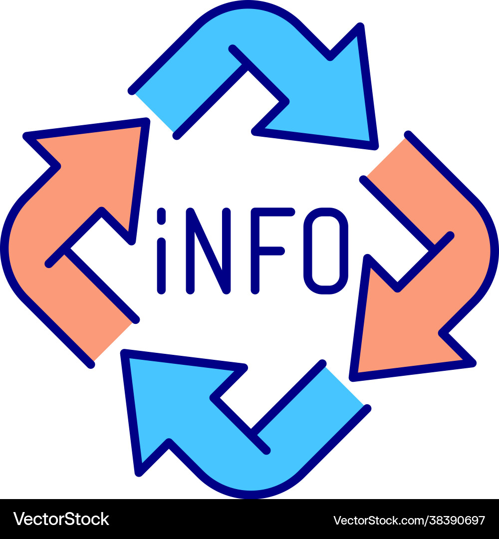 Information exchange rgb color icon Royalty Free Vector
