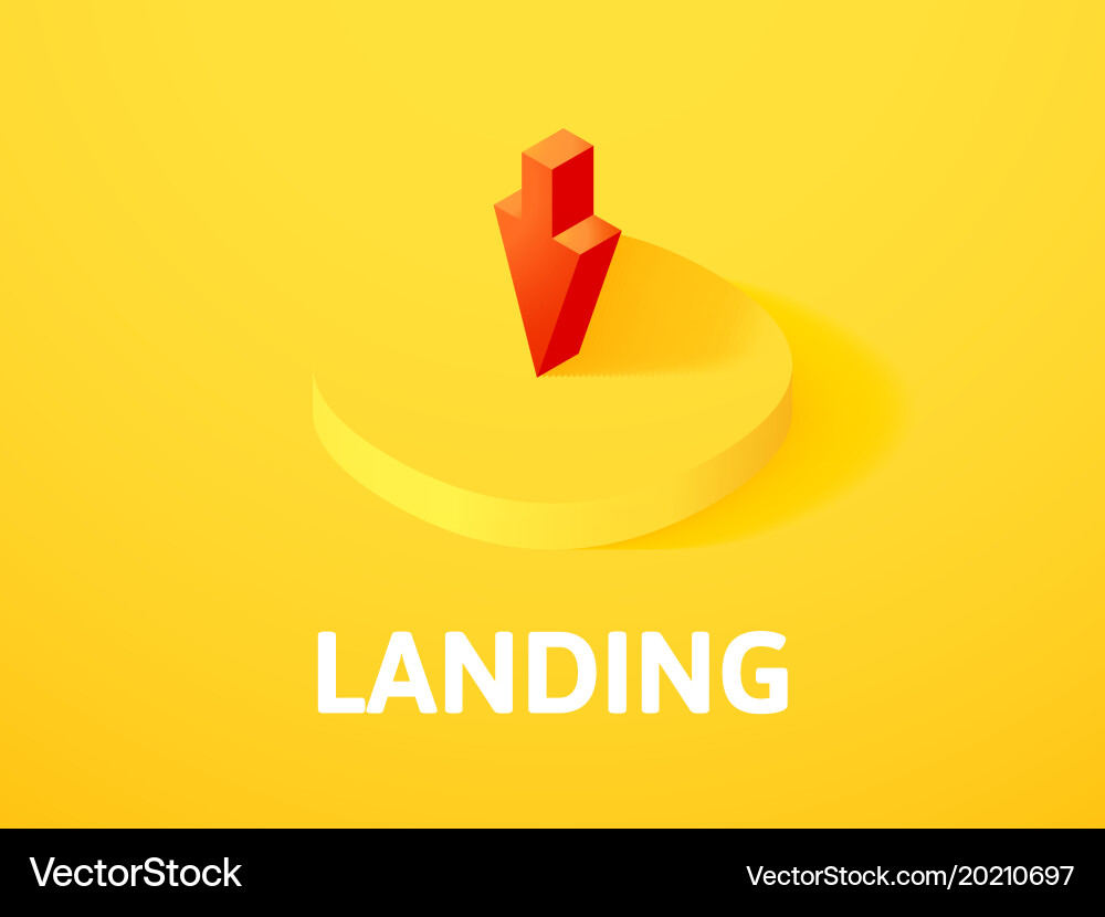 Landing isometric icon isolated on color Vector Image