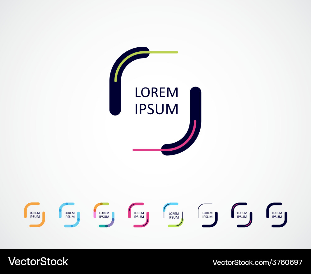 Nine stylized brackets a logo with a place for the