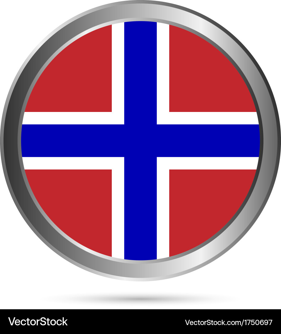 Norway flag button Royalty Free Vector Image - VectorStock
