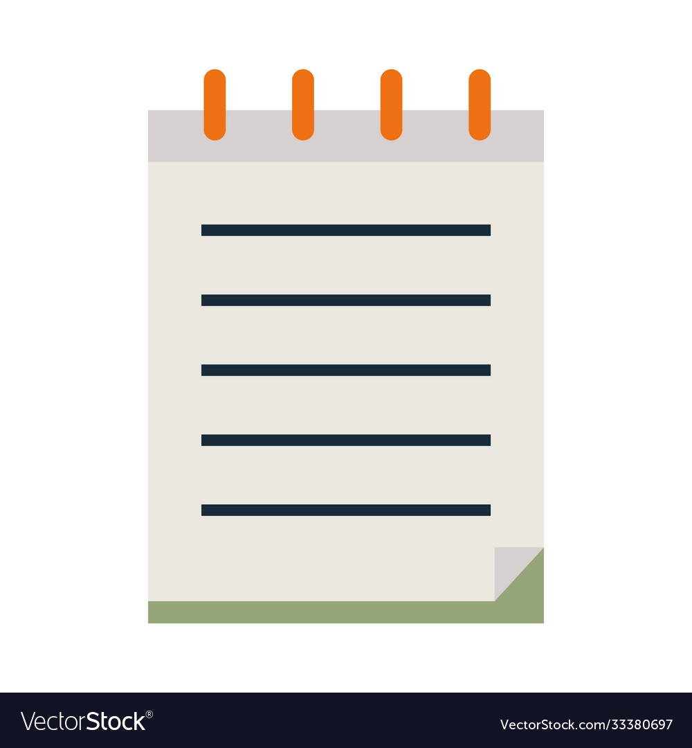 Notepad icon image flat style Royalty Free Vector Image