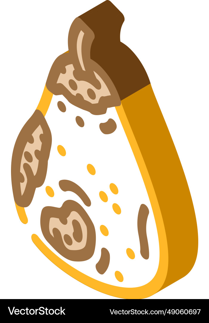 Pear rotten food isometric icon Royalty Free Vector Image