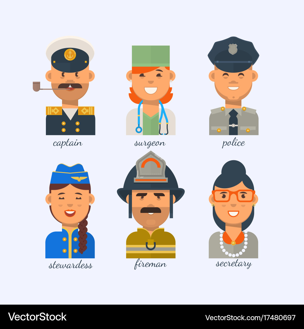 People of different professions on a white Vector Image
