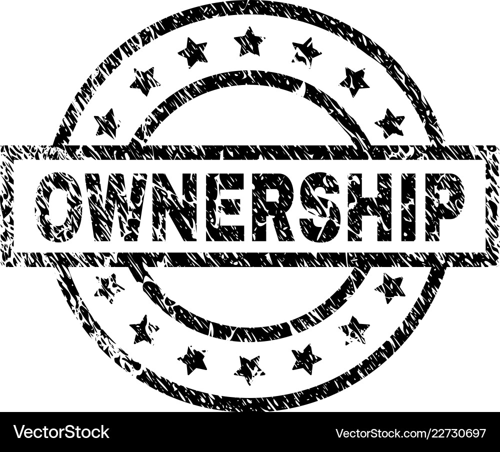 Scratched textured ownership stamp seal Royalty Free Vector