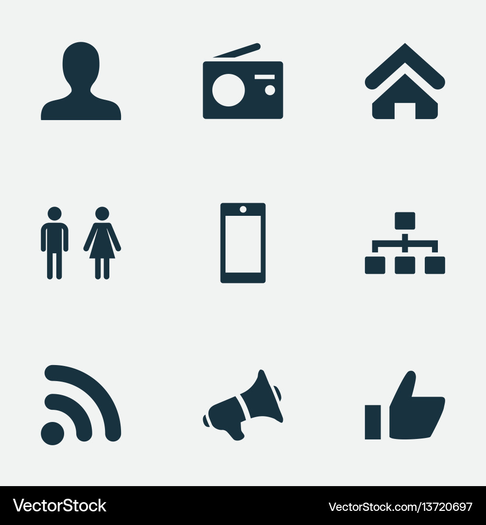 Set of simple network icons Royalty Free Vector Image