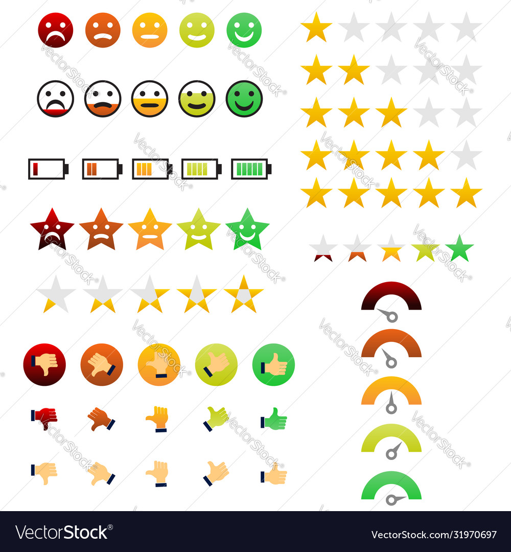 Set rating system icons Royalty Free Vector Image