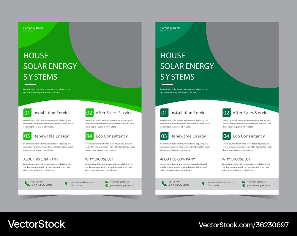 Solar energy flyer green power Royalty Free Vector Image