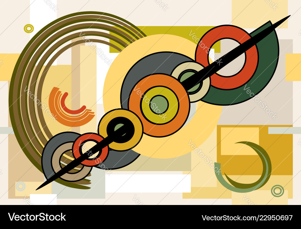 Stylized rings crossed by arrow - 18-59 Royalty Free Vector