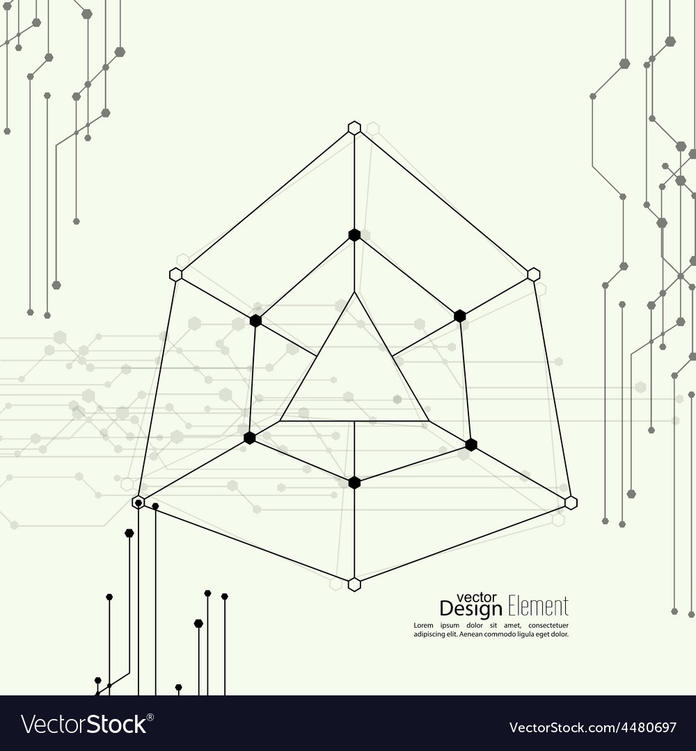 Virtual abstract background with particle Vector Image