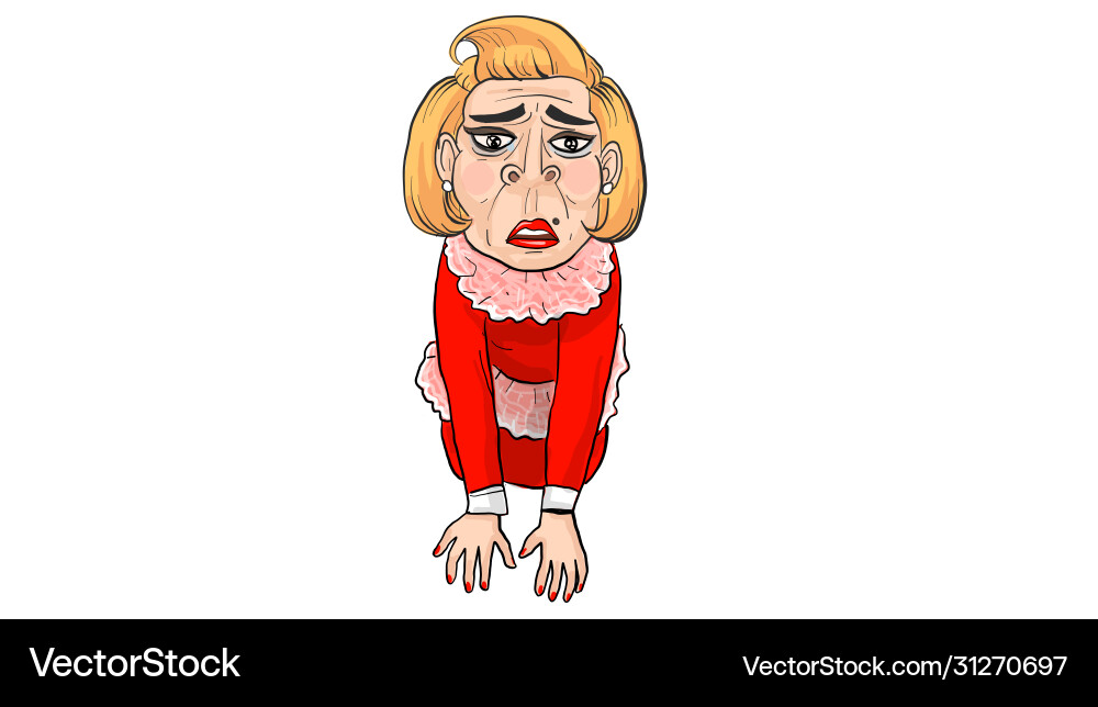 Woman action drawing doodle drawing Royalty Free Vector
