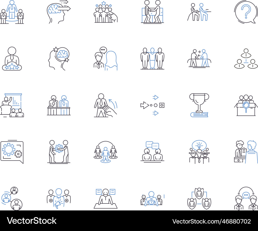 Acknowledgement line icons collection gratitude Vector Image
