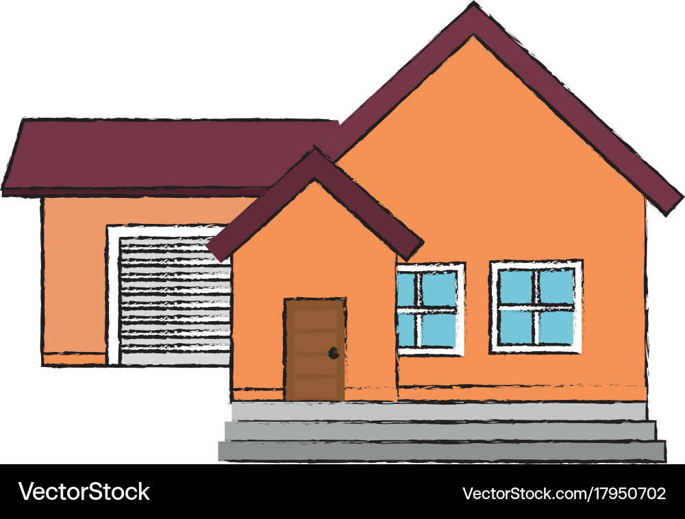 Beautiful house building isolated icon Royalty Free Vector