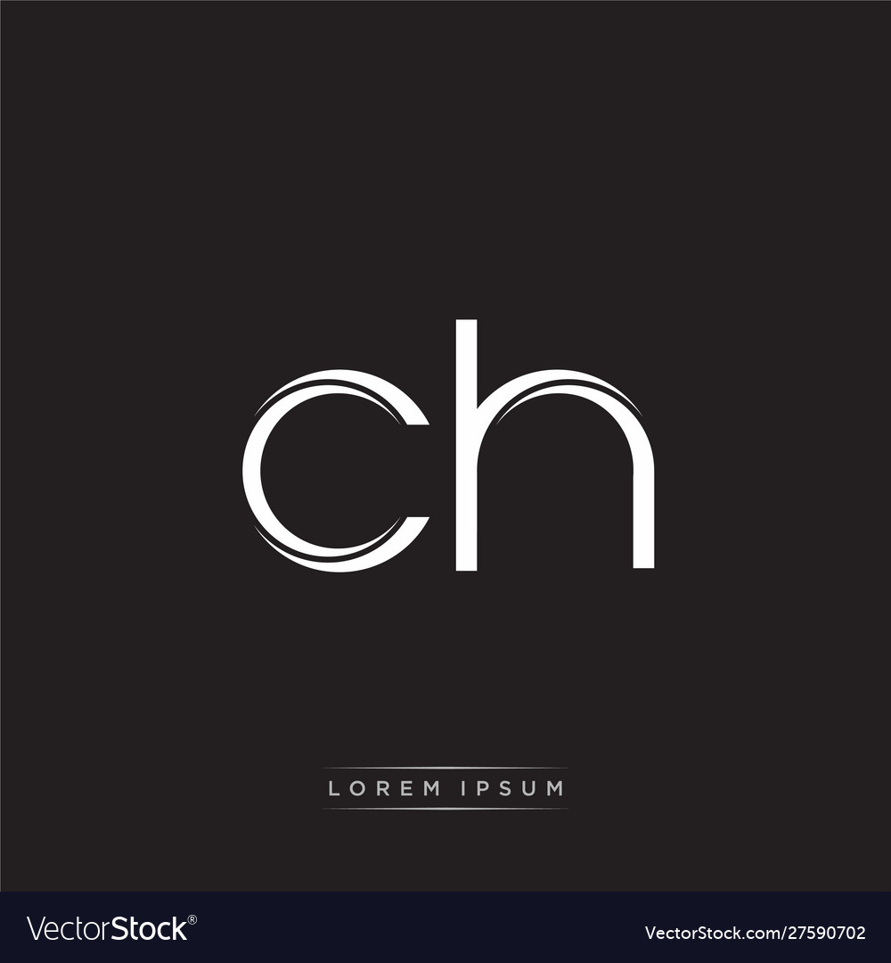 Ch initial letter split lowercase logo modern Vector Image