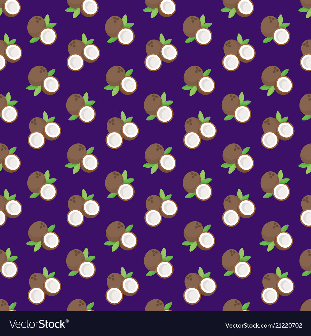 Coconut flat seamless pattern Royalty Free Vector Image