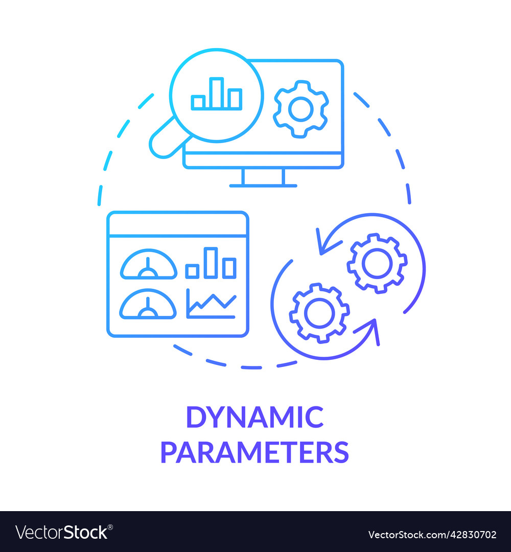 Dynamic parameters blue gradient concept icon Vector Image