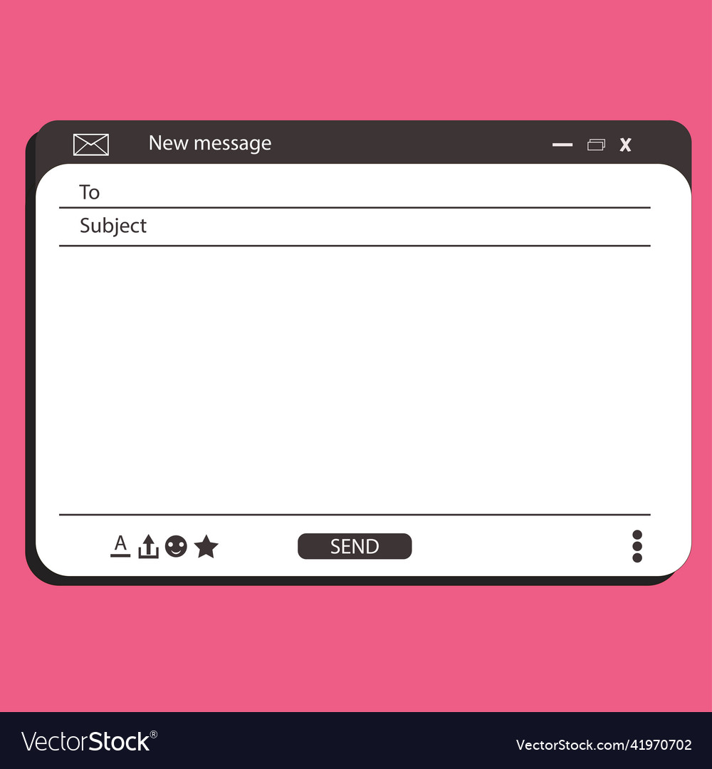 Email interface mail window template internet Vector Image