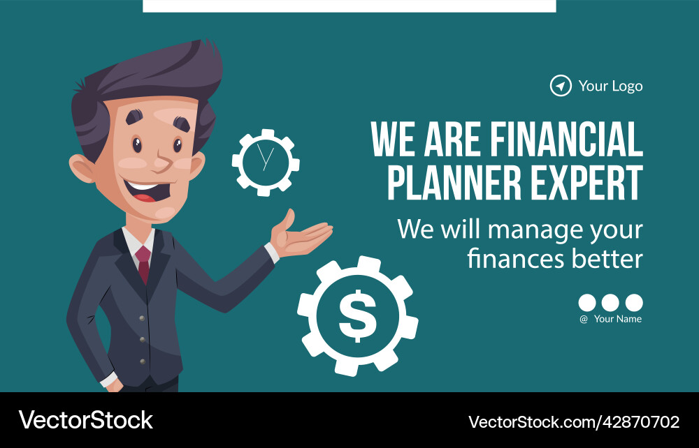 Financial planner expert landscape banner design Vector Image