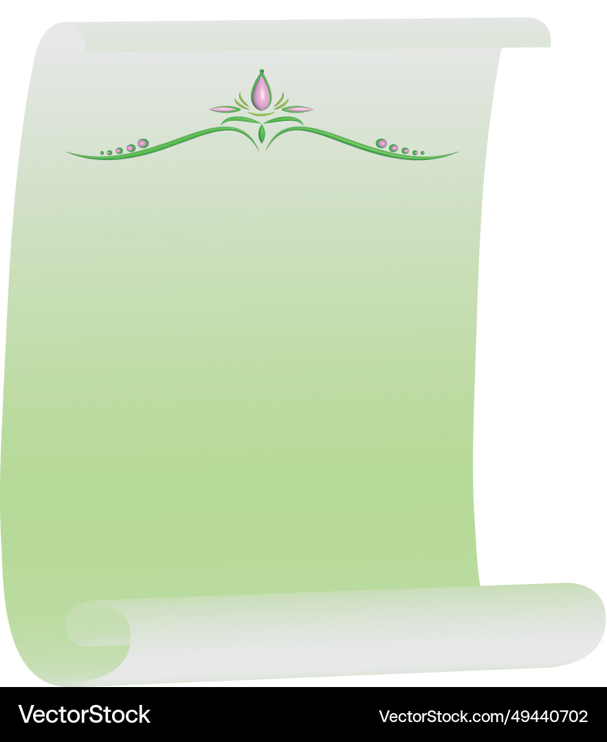 Green banner design with flowers Royalty Free Vector Image